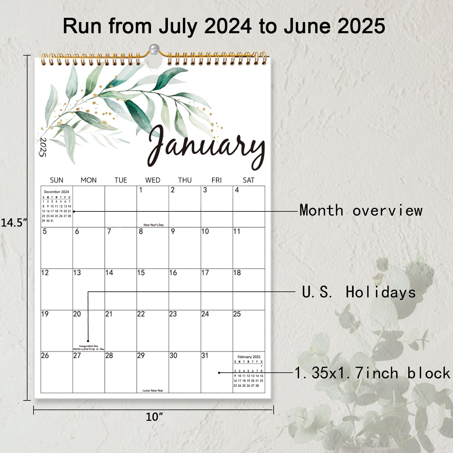 Snapklik.com : 2024-2025 Calendar - Wall Calendar From Now To June 2025 ...