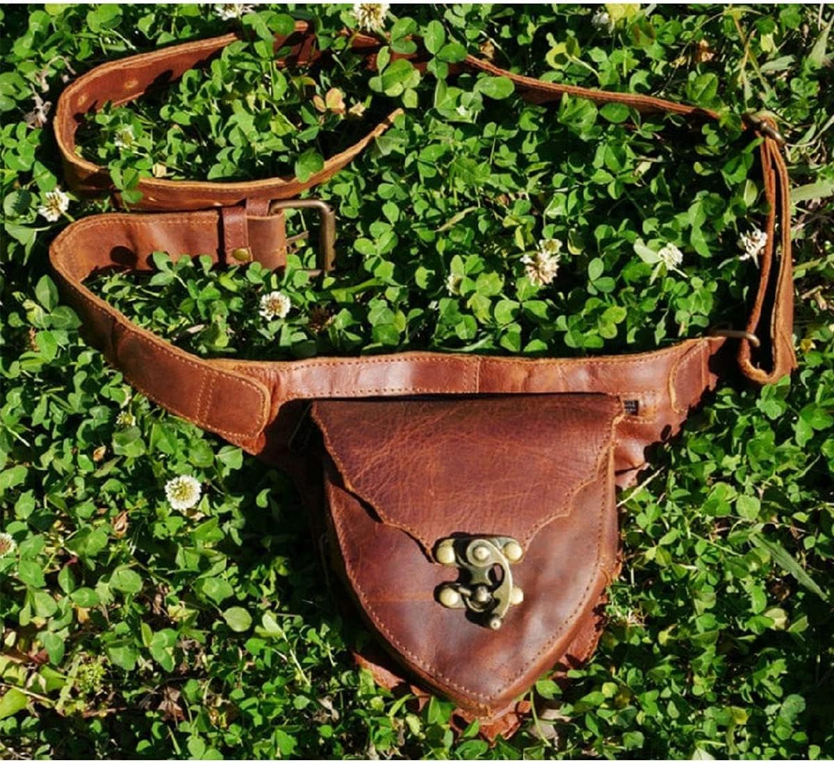 Amazon.com: ZXKYZR8 Medieval Leather Belt Bag, Adjustable Steampunk ...