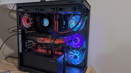 Amazon.com: SAMA PC CASE ATX 4 ARGB Fans Pre-Installed, Type-C Mid ...