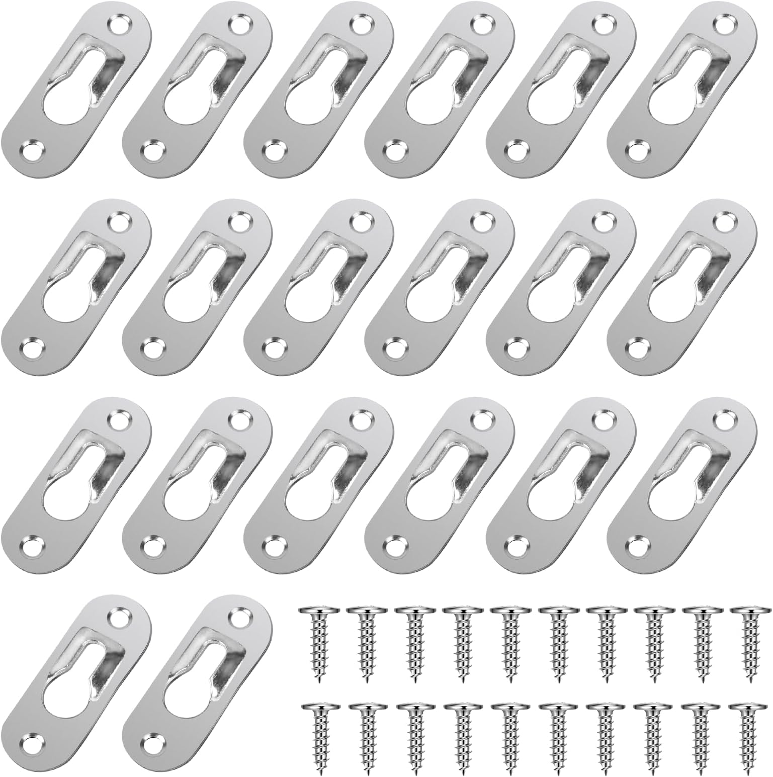 LISHINE 100 Pcs Keyhole Picture Hangers with 200 Pcs Screws Metal ...