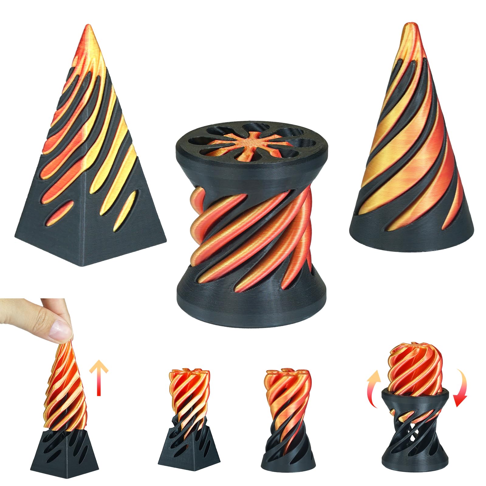 Snapklik.com : 3PCS Impossible Cone,3D Printed Spiral Cone Fidget Toys ...