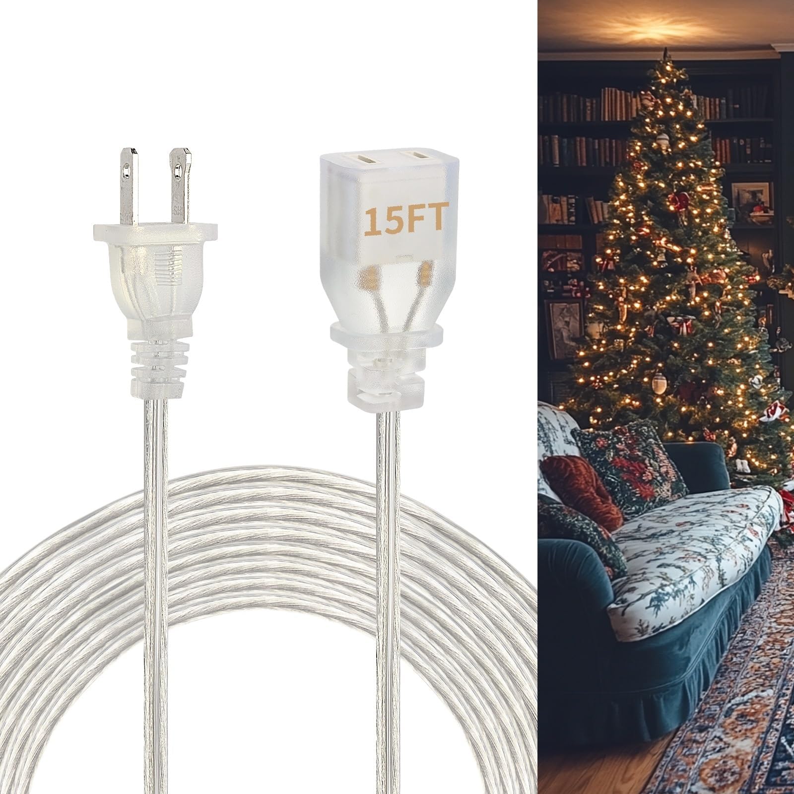 Amazon.com: White String Extension Lights Transparent Cable Extension ...