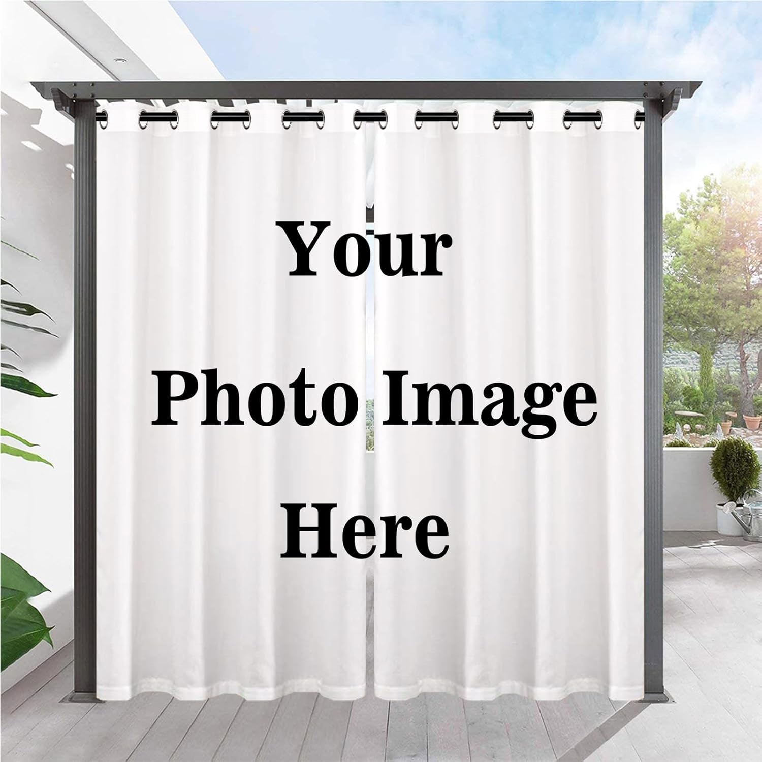 Amazon.com: ANHOPE Custom Outdoor Curtains Customized Pattern Outside ...
