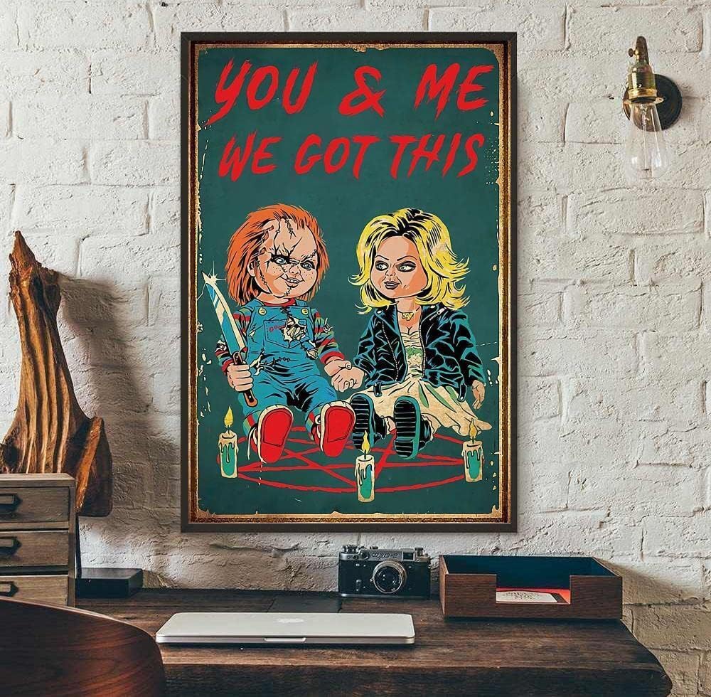 Amazon.com: Vintage Metal Tin Sign Horror Couple Chucky You and Me We ...
