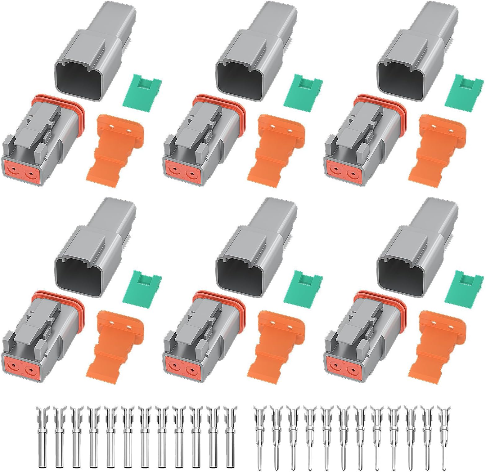 Deutsch Connector Kit, 48Pcs 6 Kits Deutsch Connector Kit with Wire ...