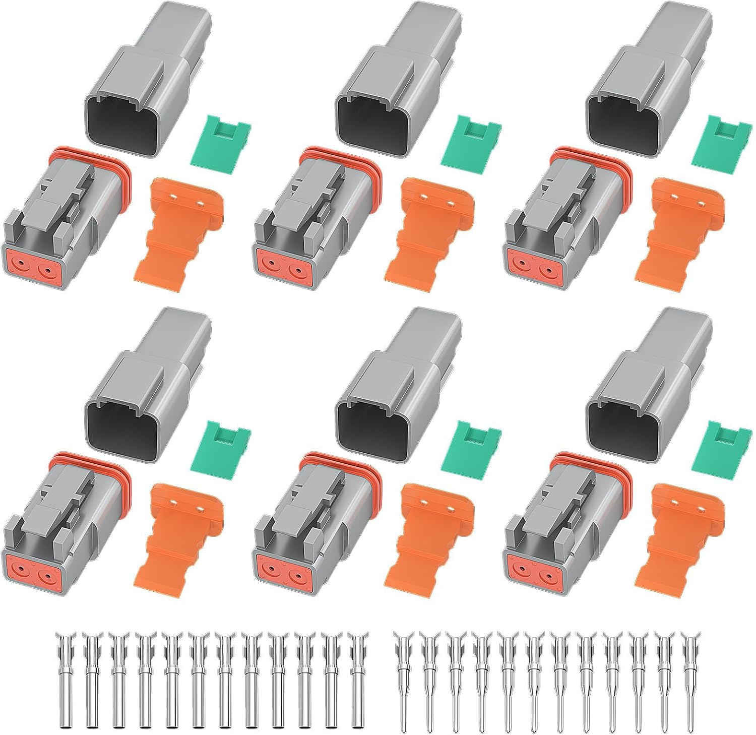 Deutsch Connector Kit, 48Pcs 6 Kits Deutsch Connector Kit with Wire ...