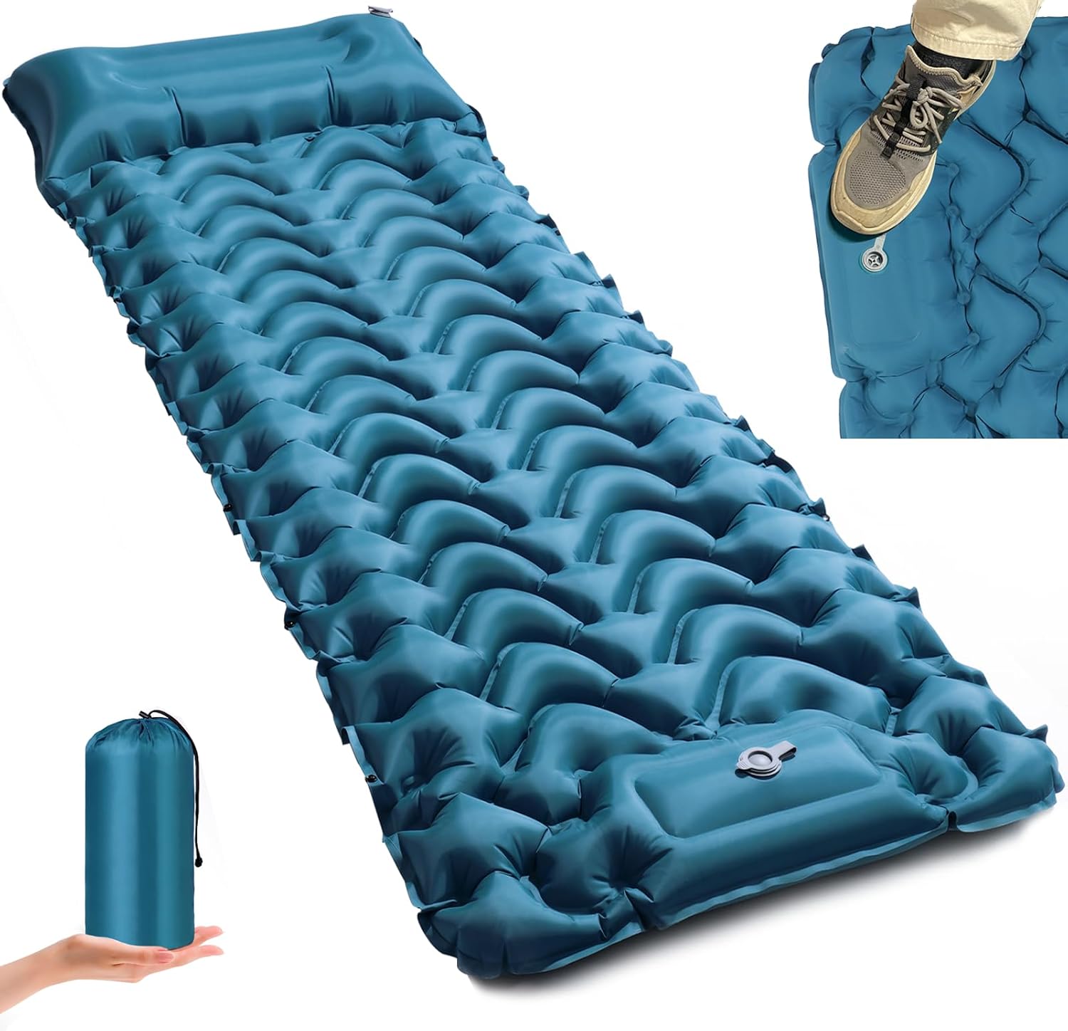 COVACURE Self Inflating Camping Mat - 3.9" Thick Camping Mat with Built ...