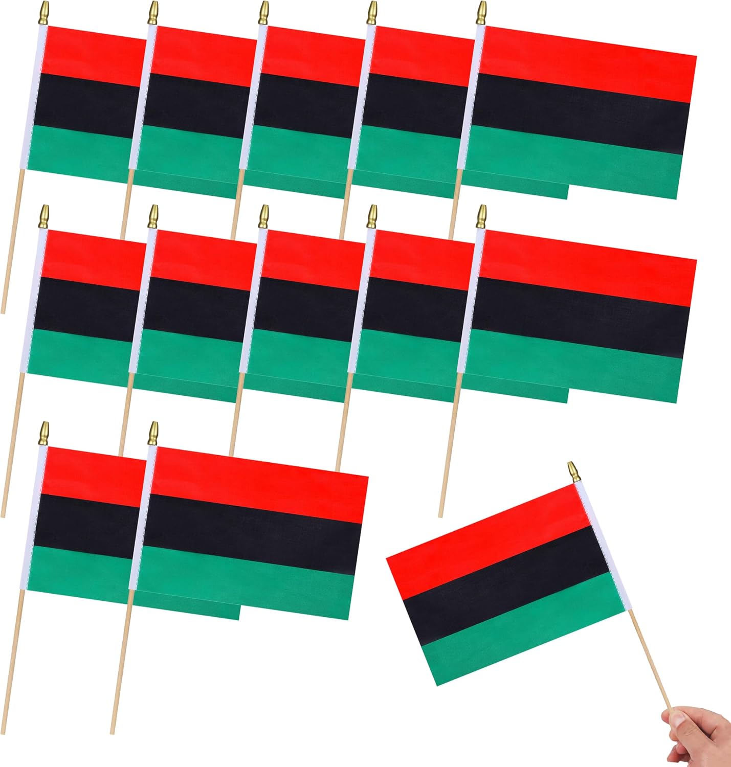 Amazon.com : HSQCEZ 12Pcs Small Afro American Flags on Wooden Stick ...