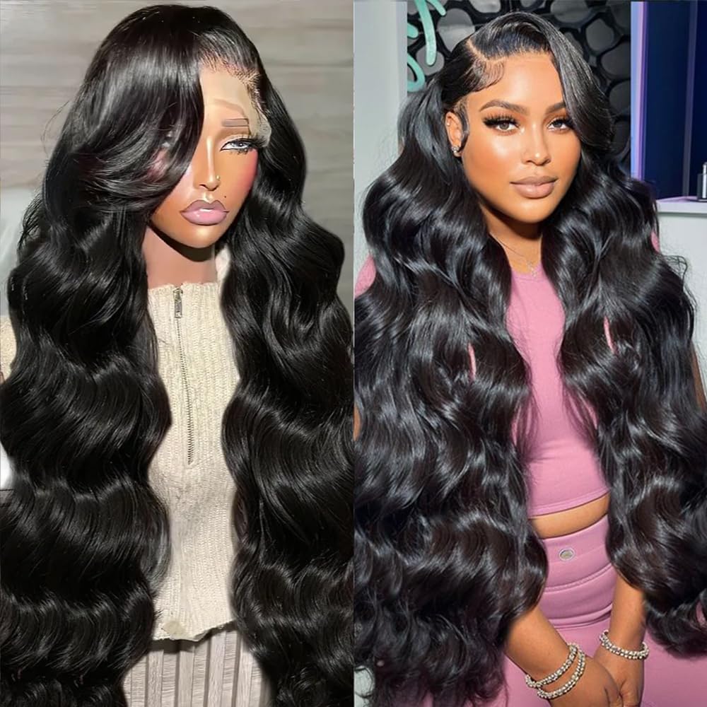 Amazon.com : LHENDS 28 Inch 13x6 Body Wave Lace Front Wigs Human Hair ...