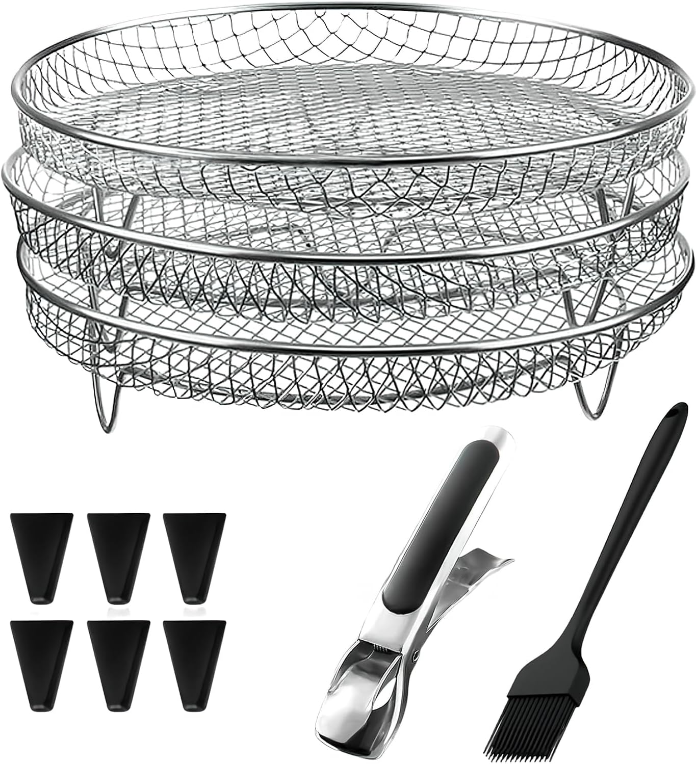 Amazon.com: Air Fryer Accessories - Three Stackable Dehydrator Racks ...