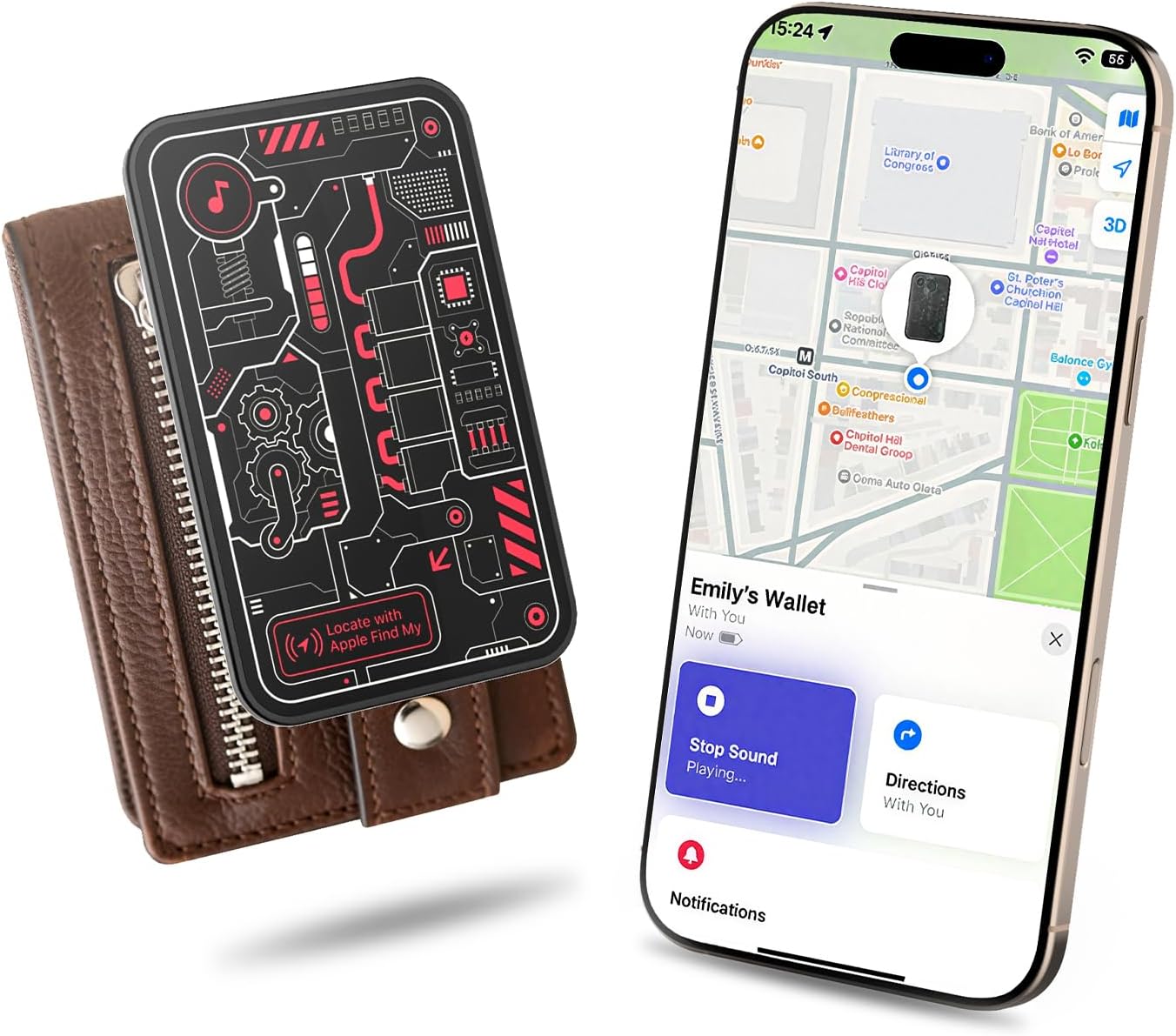 Amazon.com: MFish Solar Wallet Tracker Card, Apple MFi Certified, Ultra ...