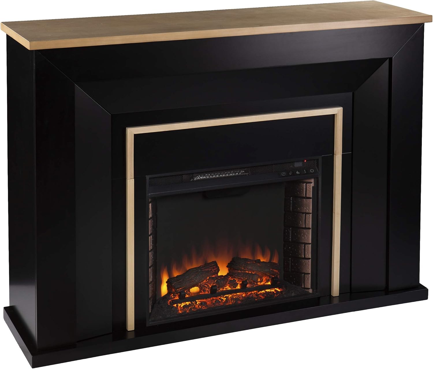 Amazon.com: Cardington Industrial Electric Fireplace, Black and Natural ...