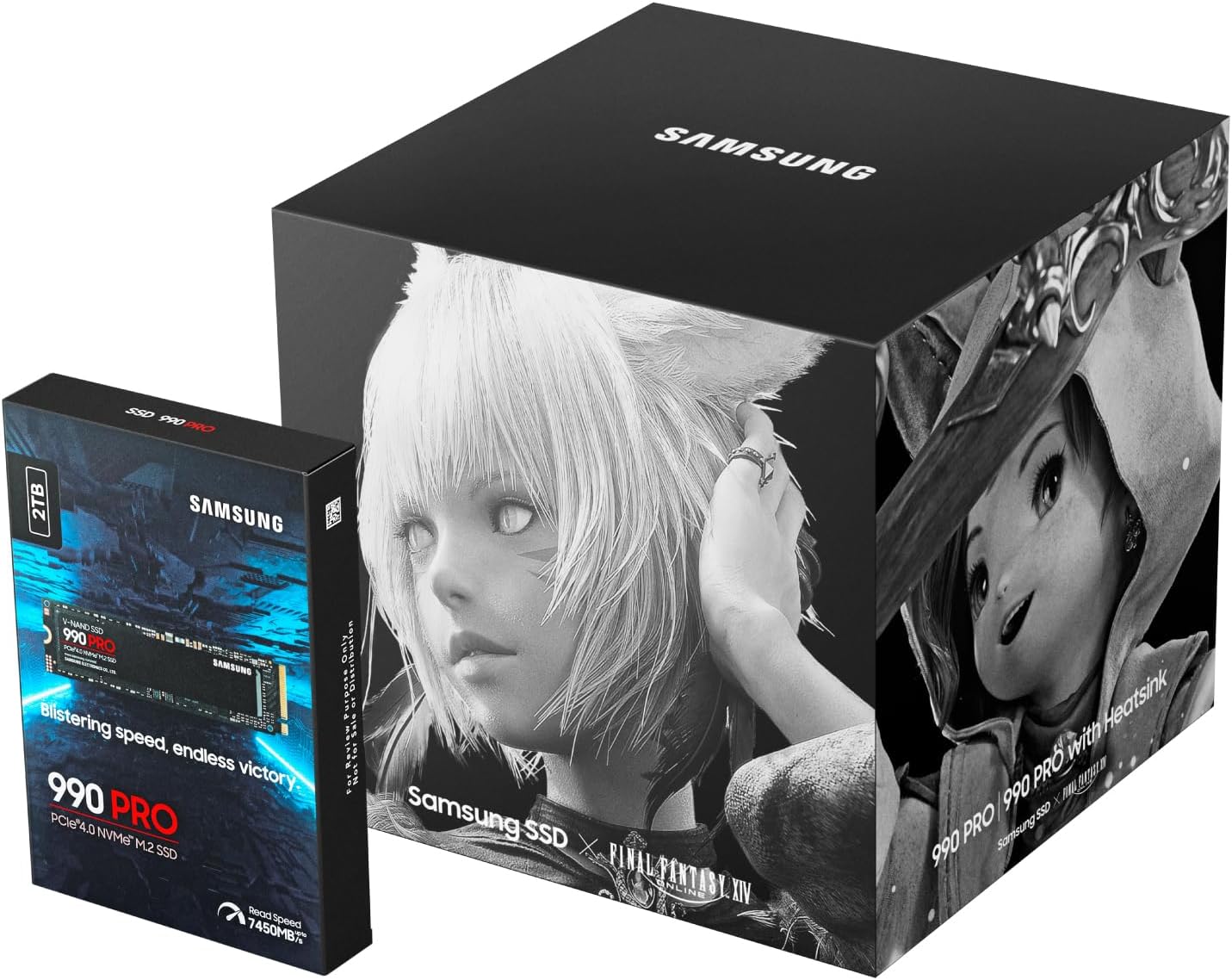 Amazon | Samsung 990 PRO 2TB FF14 コラボ記念 収納BOX付 PCIe 4.0(最大転送速度 7,450MB ...