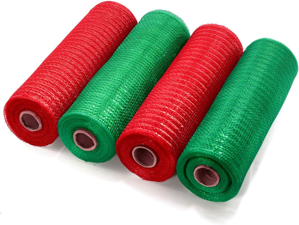 Amazon.com: Koopi Deco Mesh 10 inch x 10 Yards Each Roll, Metallic Foil ...