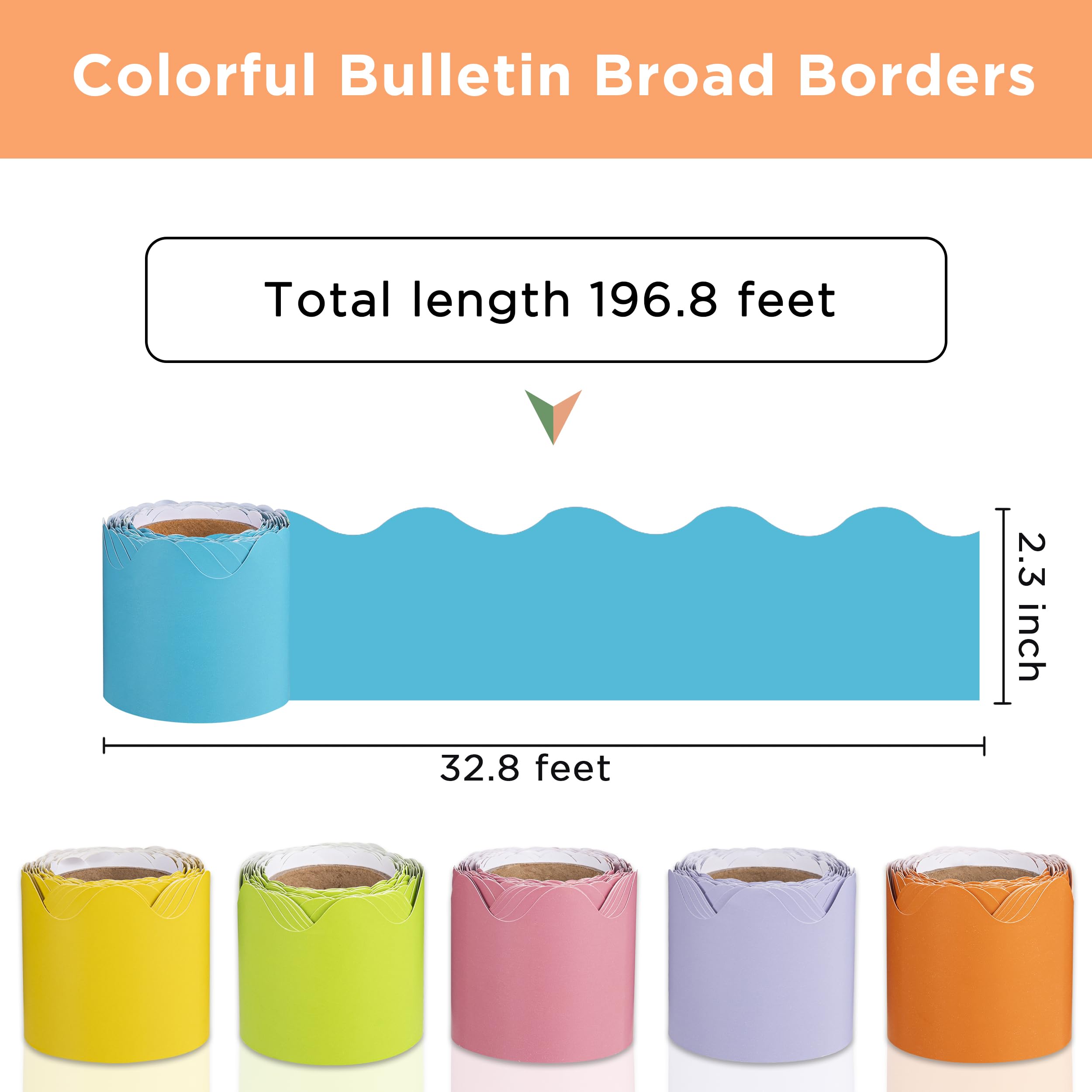 Snapklik.com : UBTKEY Bulletin Board Borders For Classroom, 6 Rolls 196 ...