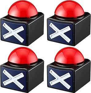 Amazon.com: 4 Packs Game Answer Buzzers, Buzzer Alarm Buttons with ...