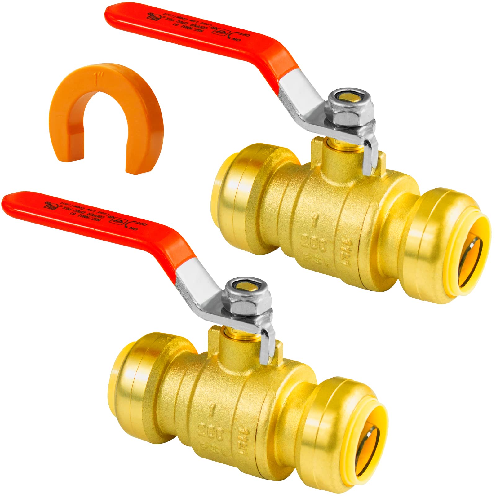 Snapklik.com : (Pack Of 2) AB 1 Inch Push To Connect Ball Valve, 1 Inch ...