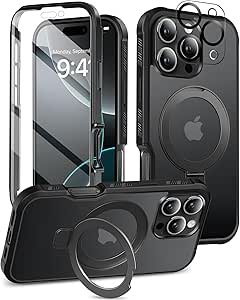 Amazon.com: BANLEA for iPhone 16 Pro Max Case, Built-in Screen Protector & Seamless Stand, with ...