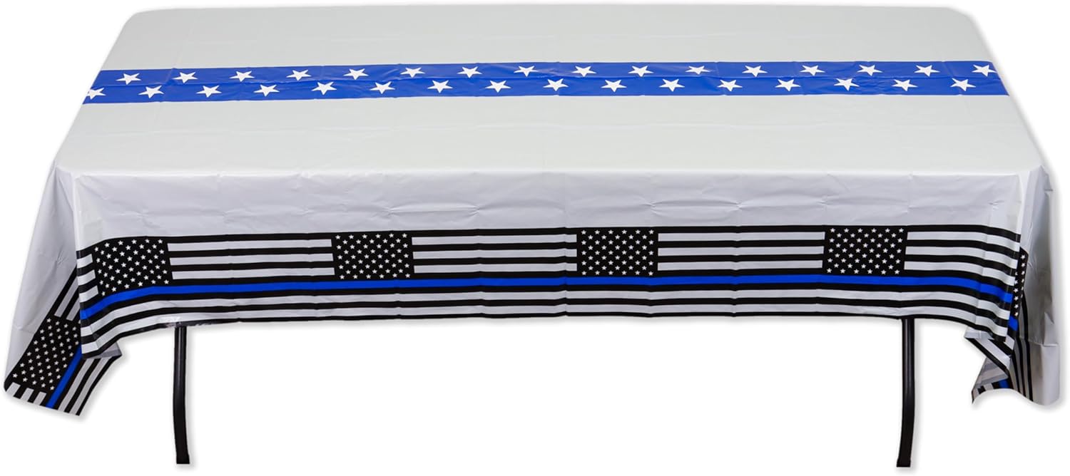 Amazon.com: Havercamp Police Table Cloth 108in X 54in Thick Plastic ...