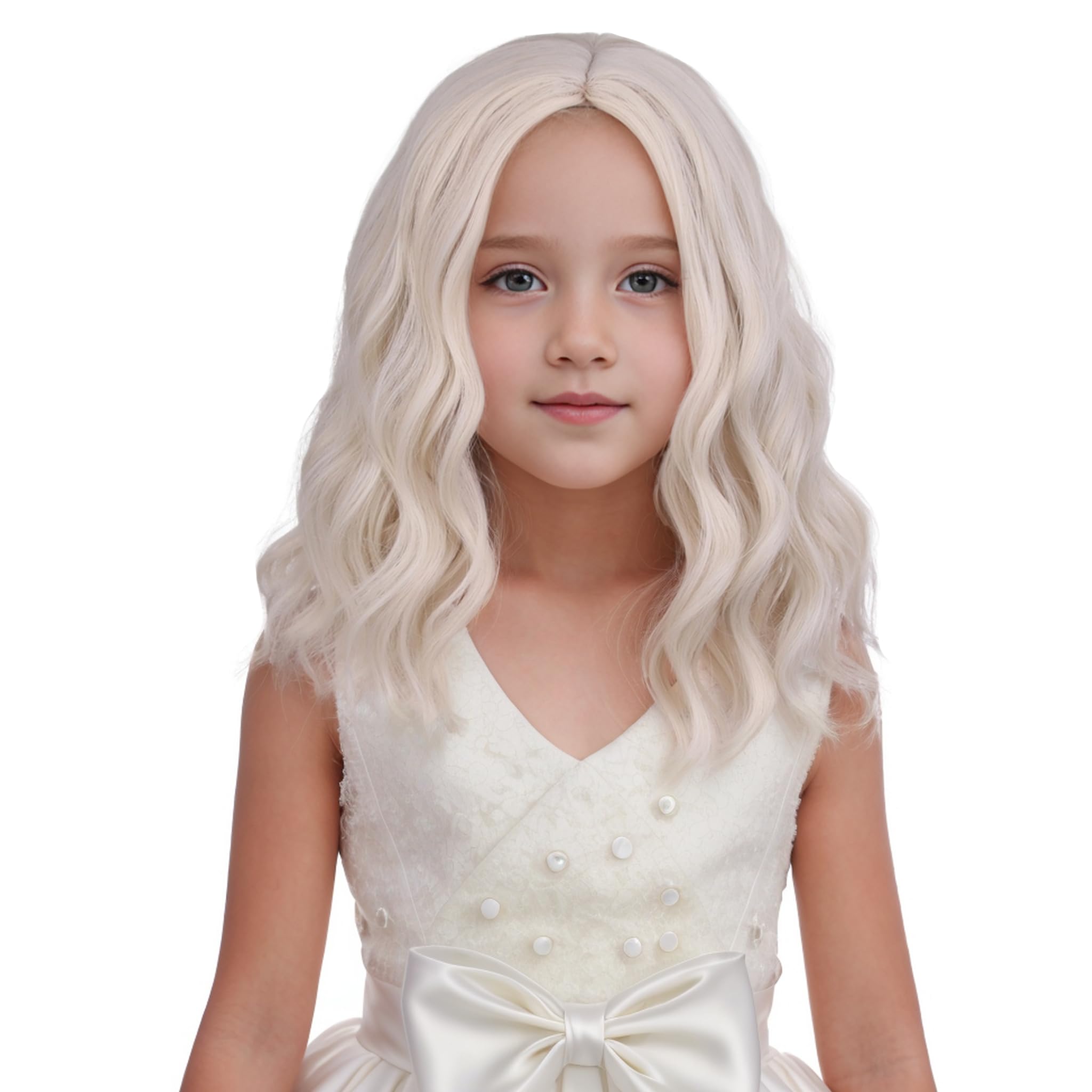 Amazon.com: Edivd White Blonde Wig for Kids Girls Short Platinum Blonde ...