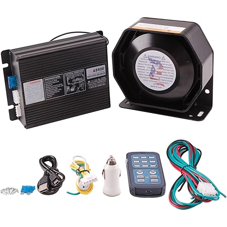 Amazon.com: ThunderWave 100W Emergency Police Siren Kit [Remote ...