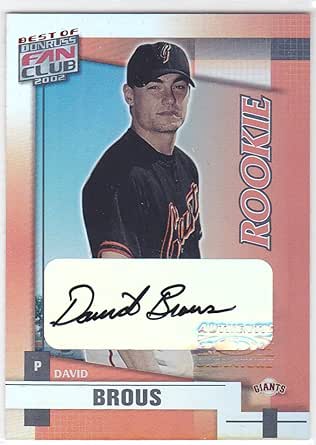 Amazon.com: 2001 DONRUSS DAVID BROUS ROOKIE AUTO AUTOGRAPH /1350 ...