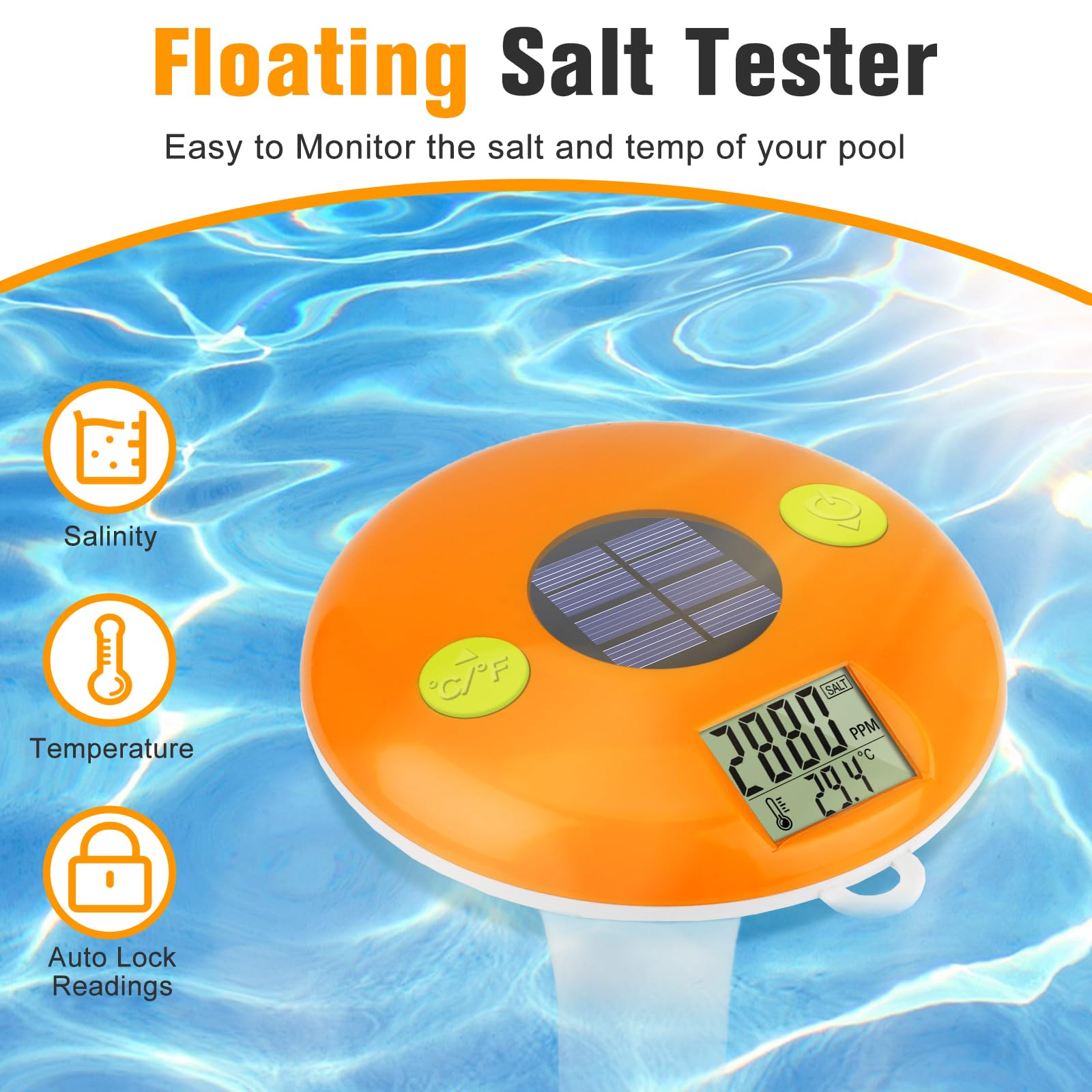Snapklik.com : UIUZMAR Pool Salt Tester Floating Pool Thermometer ...
