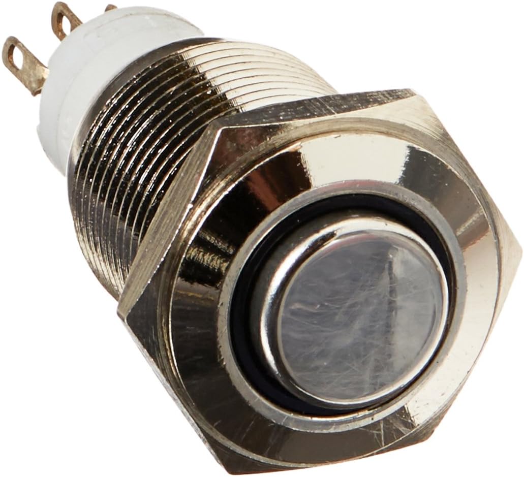 Uxcell Stainless DC 24V Ring LED Latching SPDT Push Button Switch ...