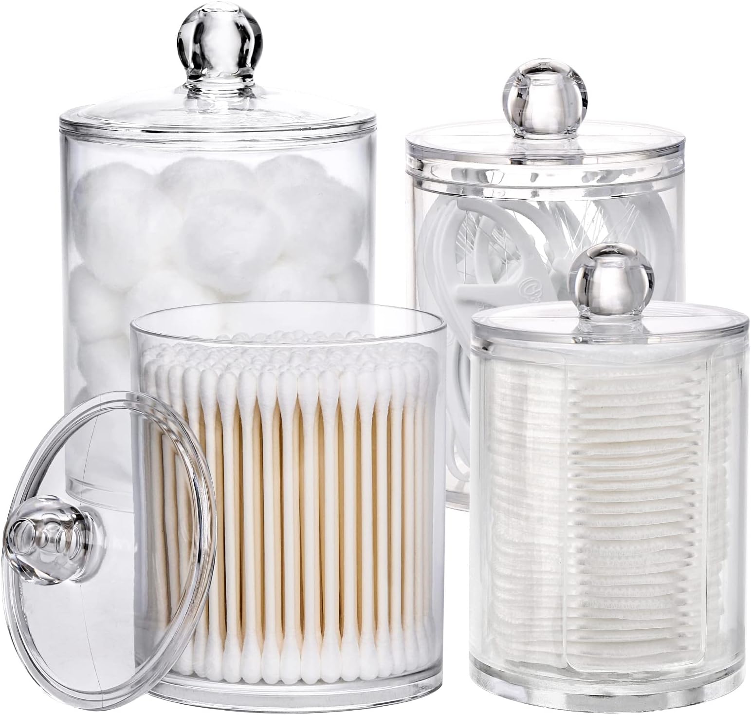 Amazon.com: GROOVI BEAUTY Acrylic Triple Round Make Up Container (3 ...