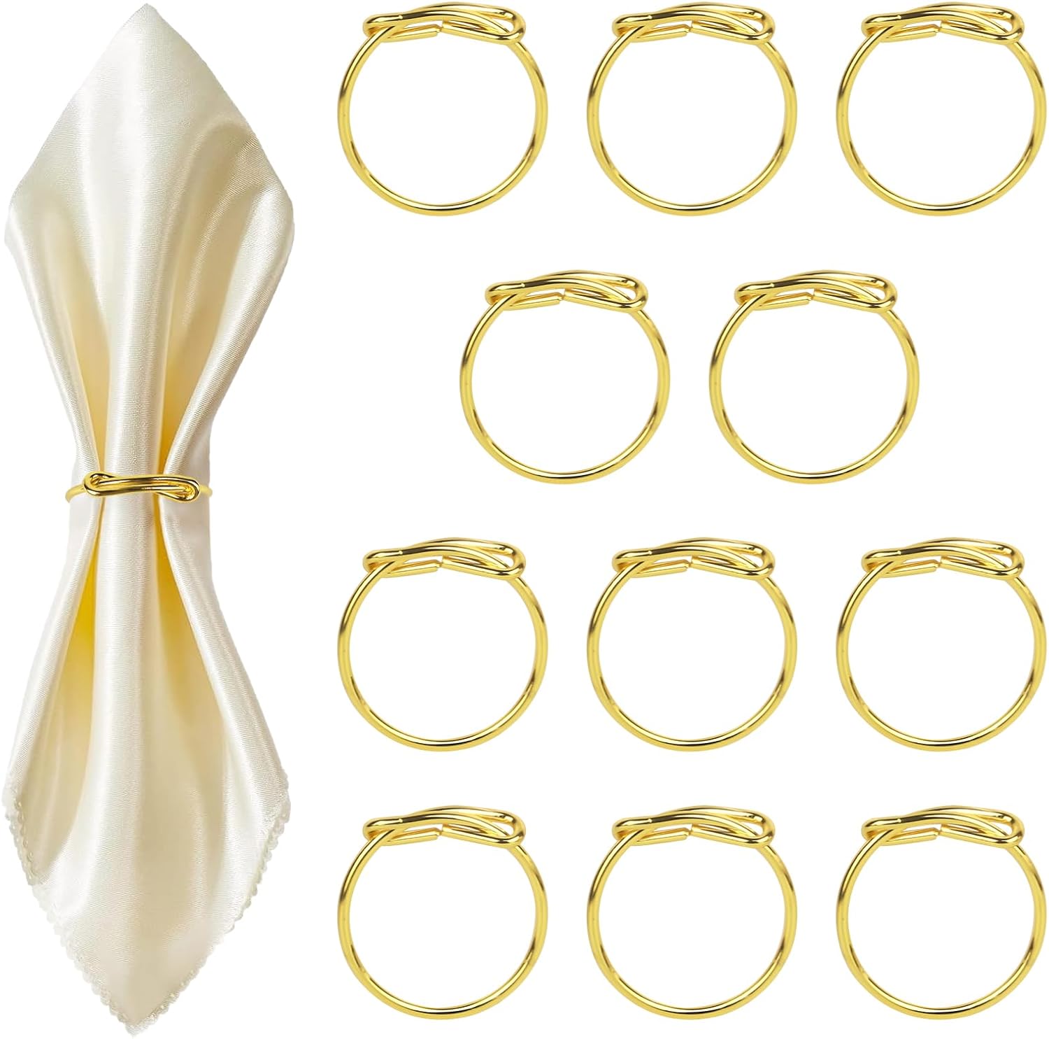 Amazon.com: Worldity Napkin Rings Set of 12, Metal Serviette Ring, Gold ...