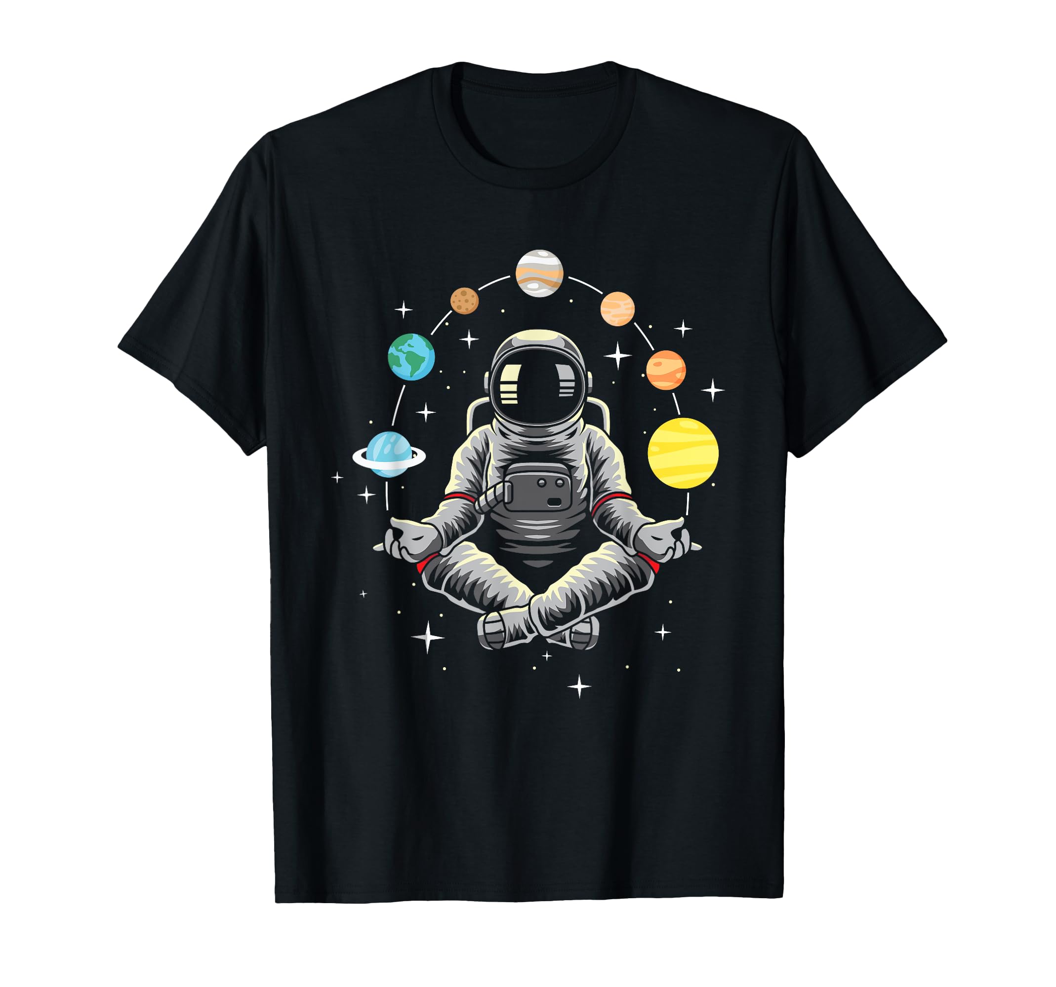 Amazon.com: Meditating Astronaut - Galaxy Spaceman Astronomer Cosmos T ...
