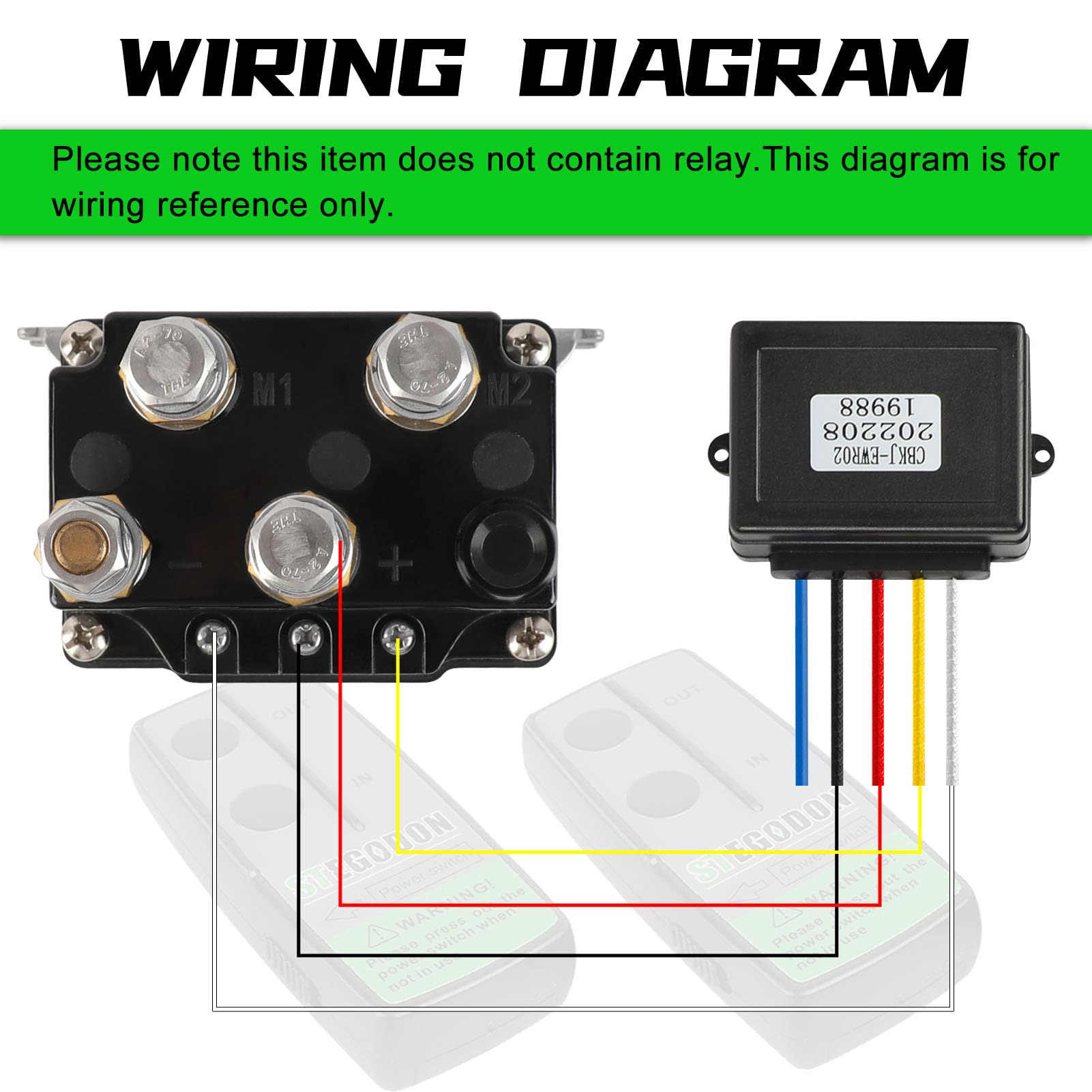 Snapklik.com : STEGODON Wireless Winch Remote Control Kit 12V Handset ...