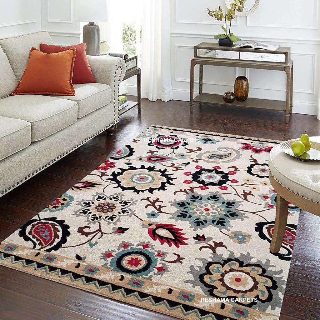 Buy Rifa Carpet Handmade Wool & Blend Carpet for Living Room Home ...