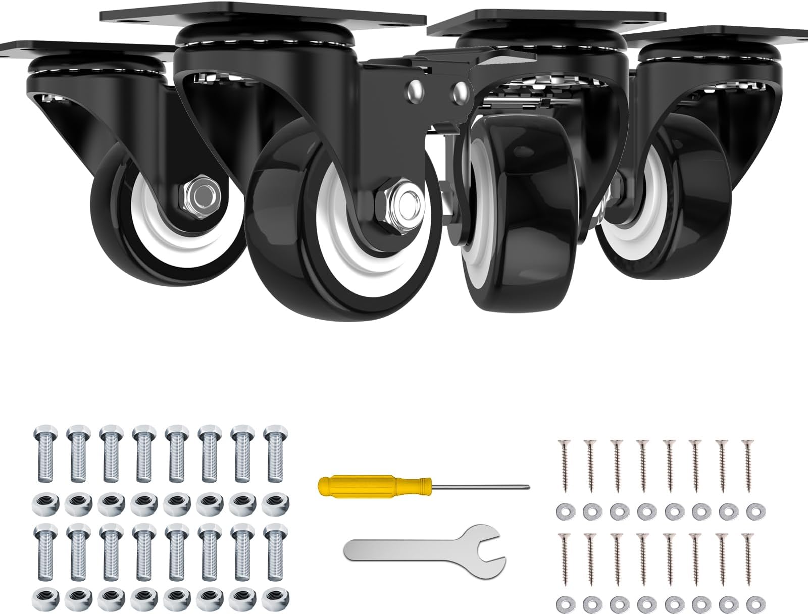 Amazon.com: Online Best Service 8 Pack No Brake Caster Wheels Swivel ...