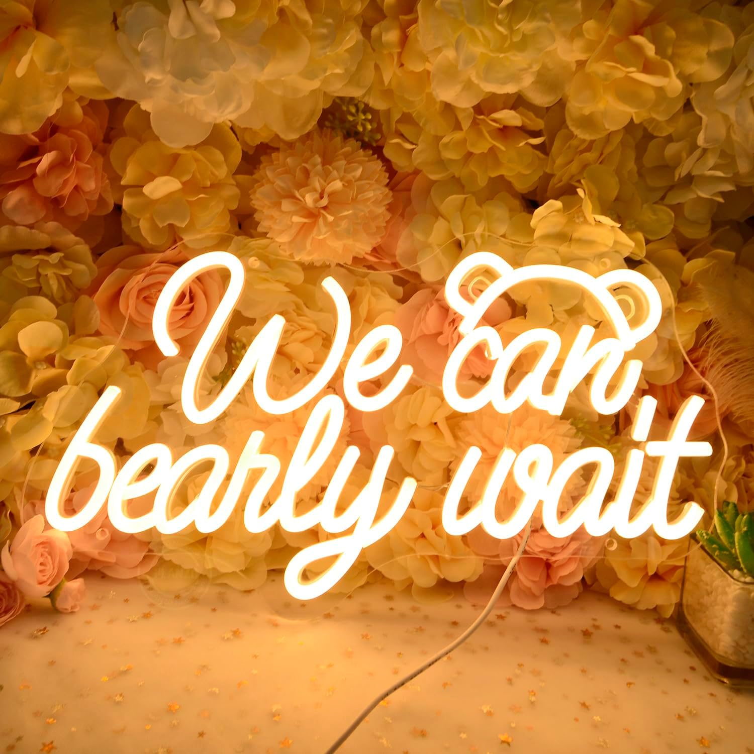 Amazon.com : Planzo We Can Bearly Wait Led Neon Light SIgn Baby Shower ...