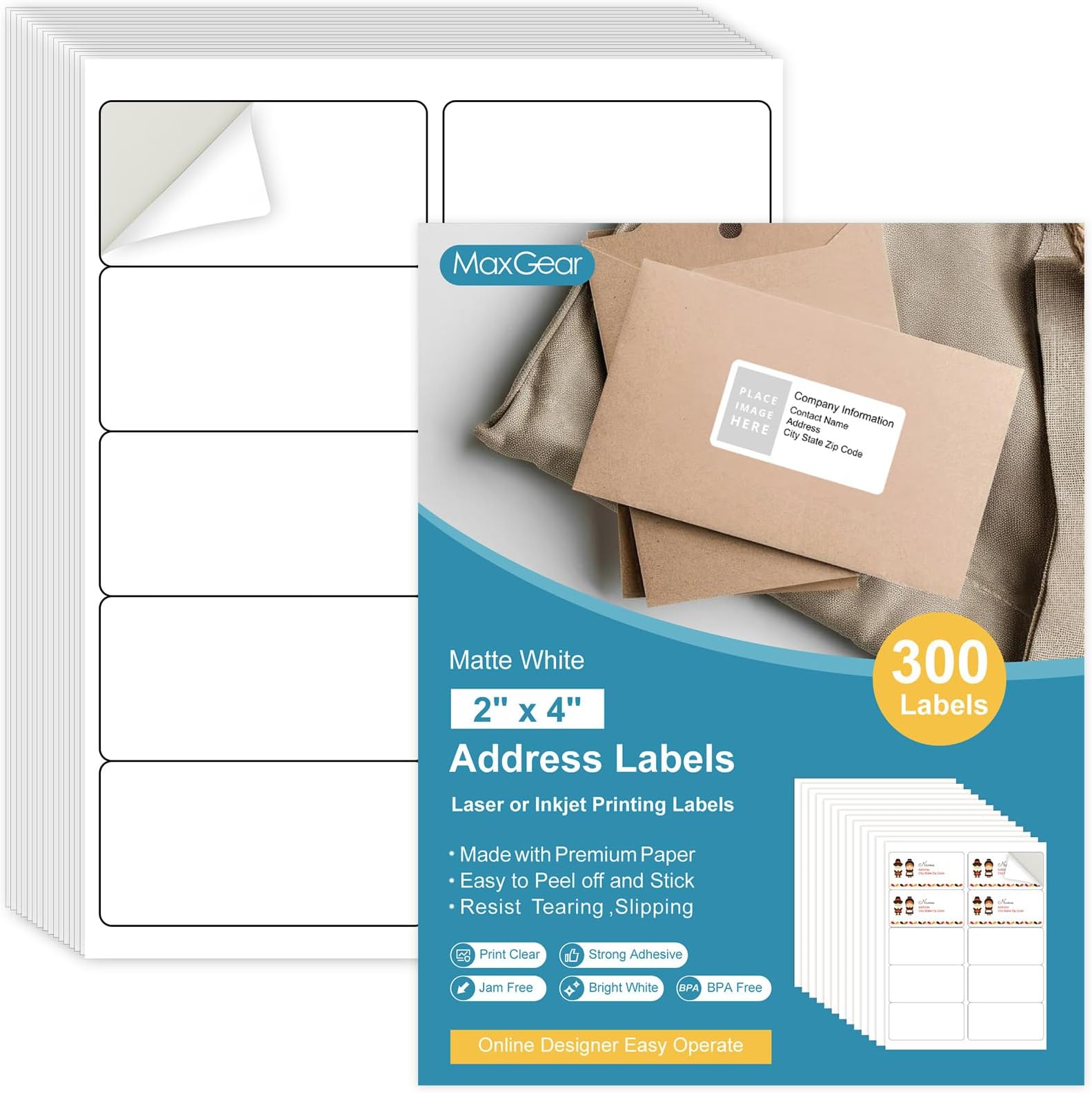 Amazon.com : 2” x 4” Shipping Address Labels, 1000 Count Adhesive ...