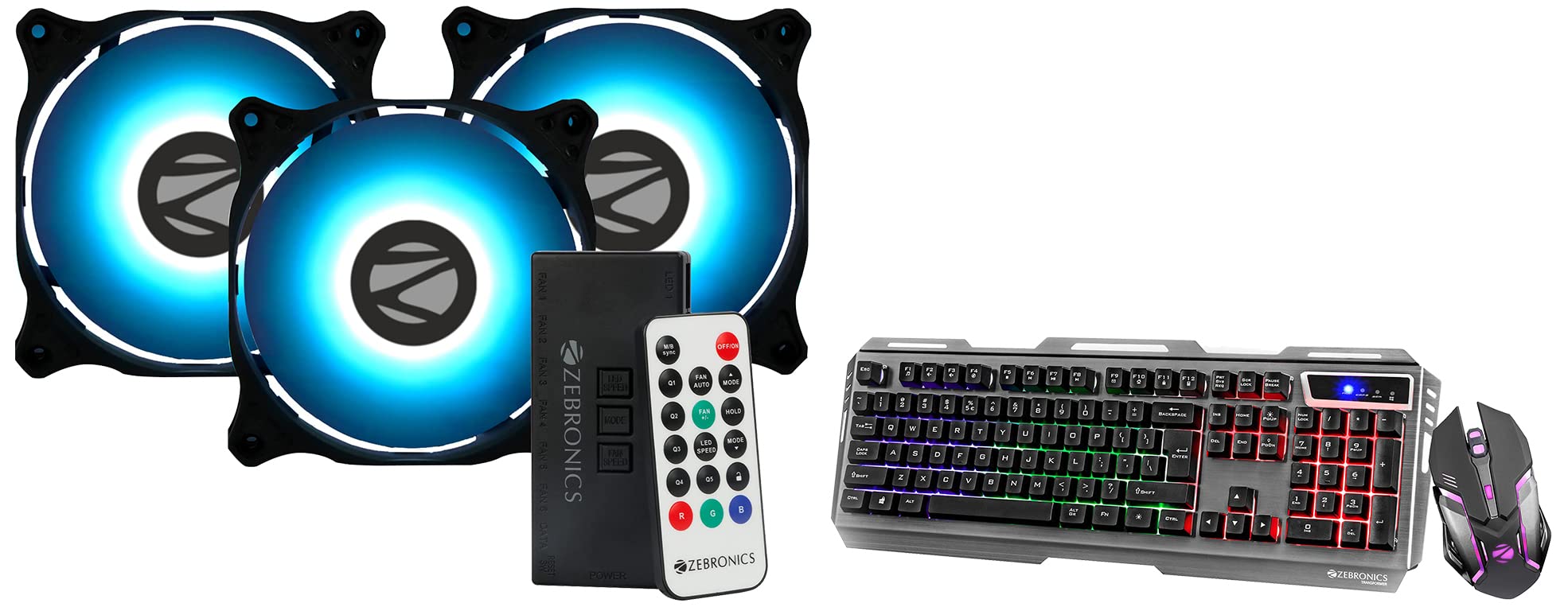 Buy ZEBRONICS ZEB-PGF500C 120mmx3 Premium Chassis ARGB Fans Combo Kit ...