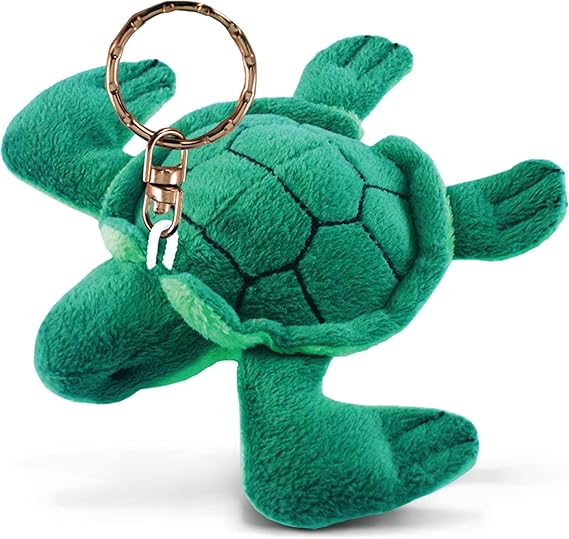 Amazon.com: Puzzled Keychain, Green Sea Turtle Plush Toy, Soft Keyring ...