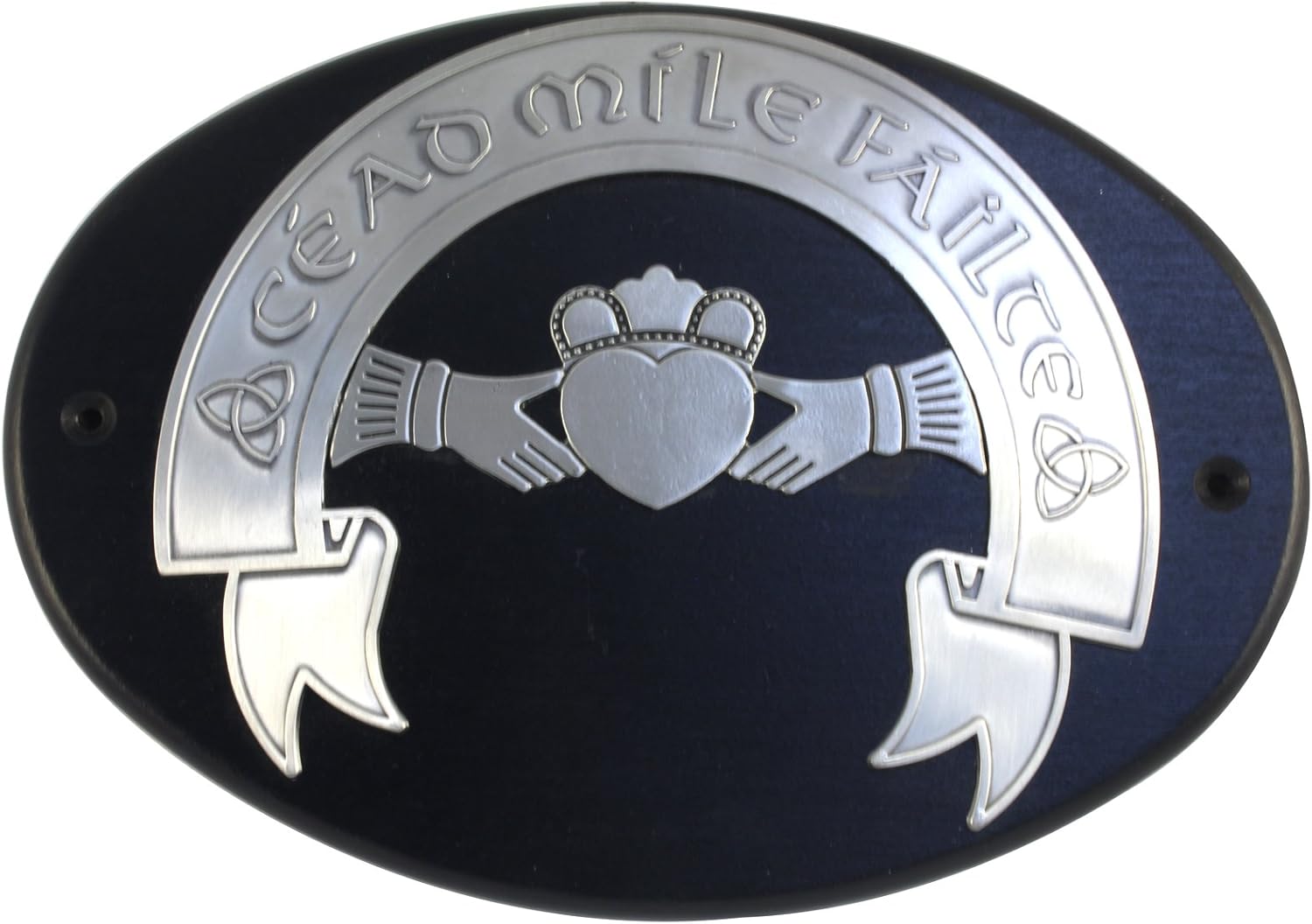 Amazon.com: Irish Welcome Sign Claddagh Cead Mile Failte Pewter and ...