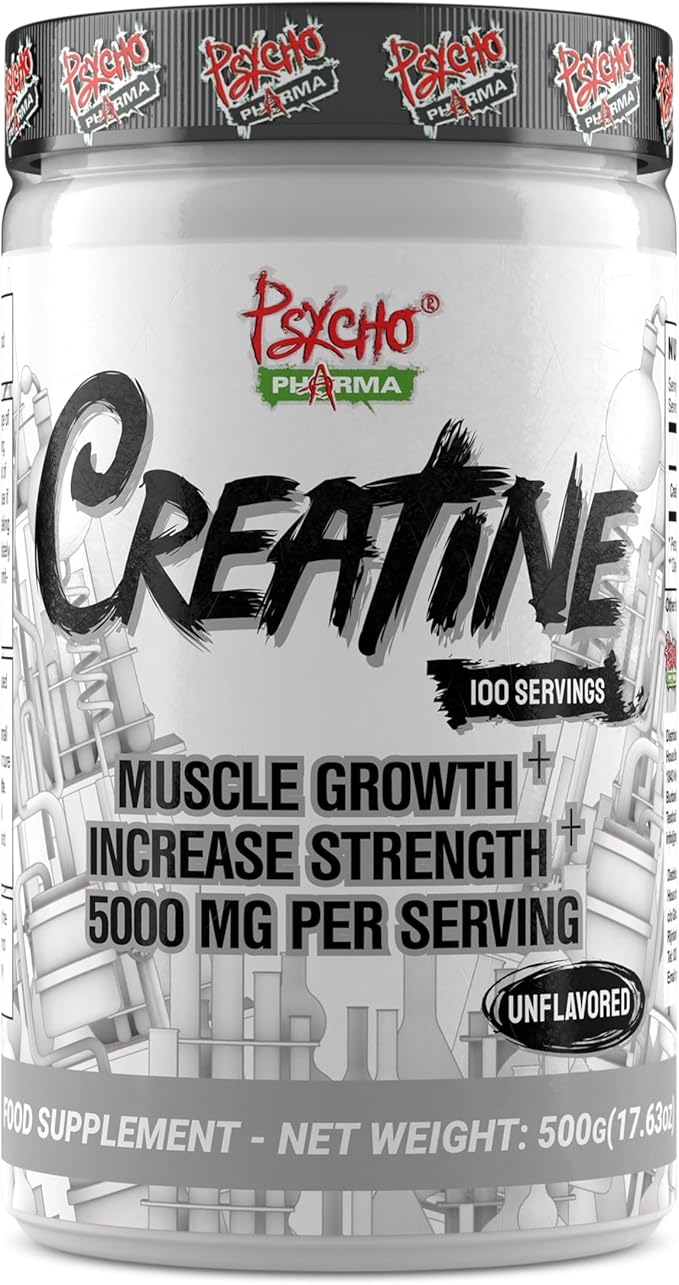 Amazon.com: Psycho Pharma Creatine - 5g of Premium Creatine Monohydrate ...