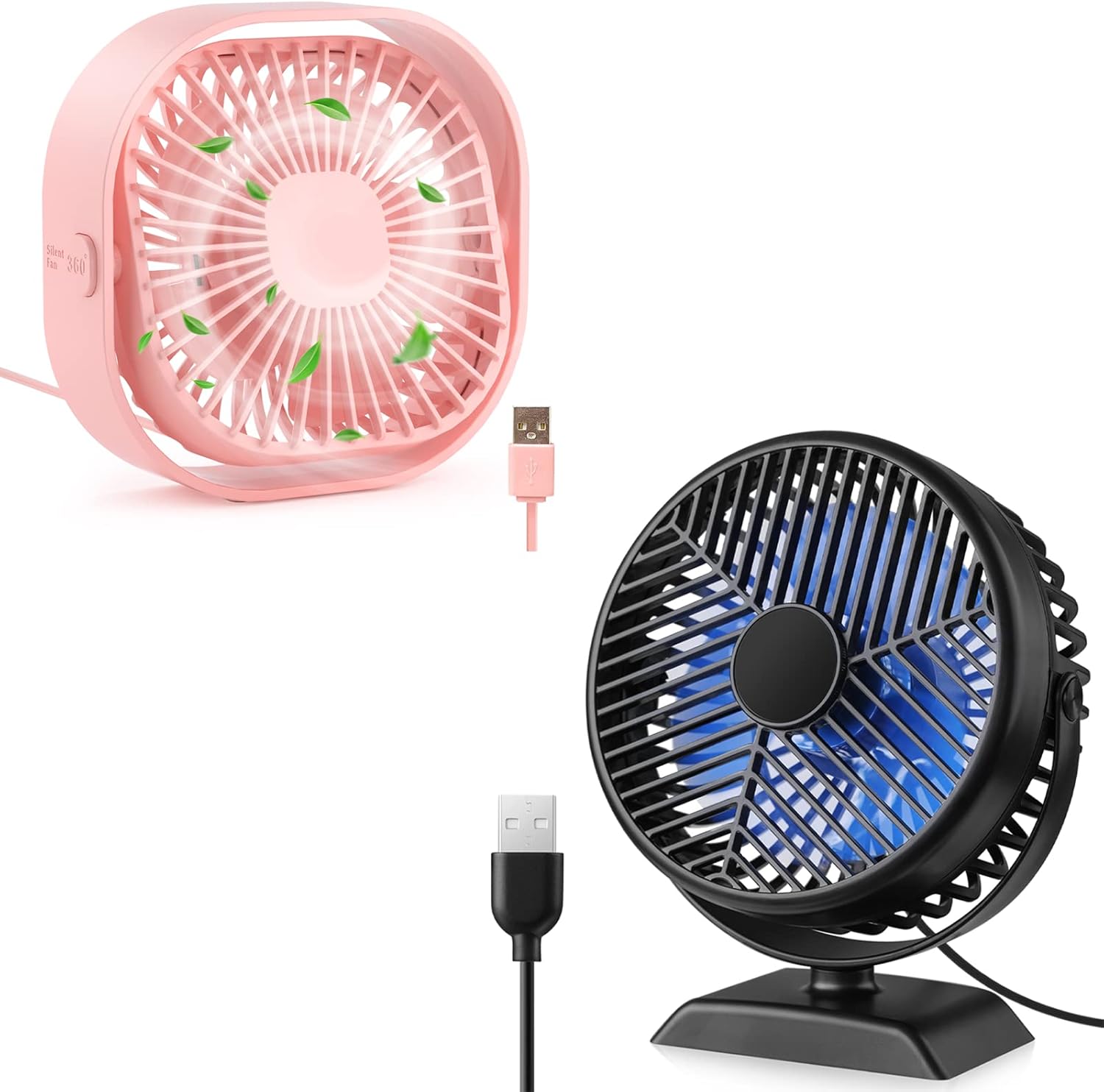 Amazon.com: RJVW Small USB Desk Fan, 3 Speeds Portable Table Fan,Small ...