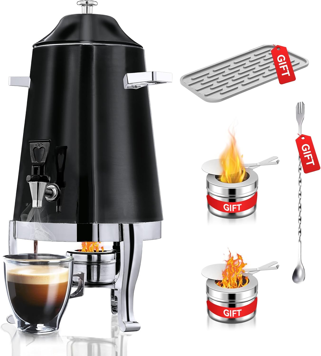 Amazon.com | Coffee Urn With Fuel Holder, 3.5 Gallon/13L Stainless ...