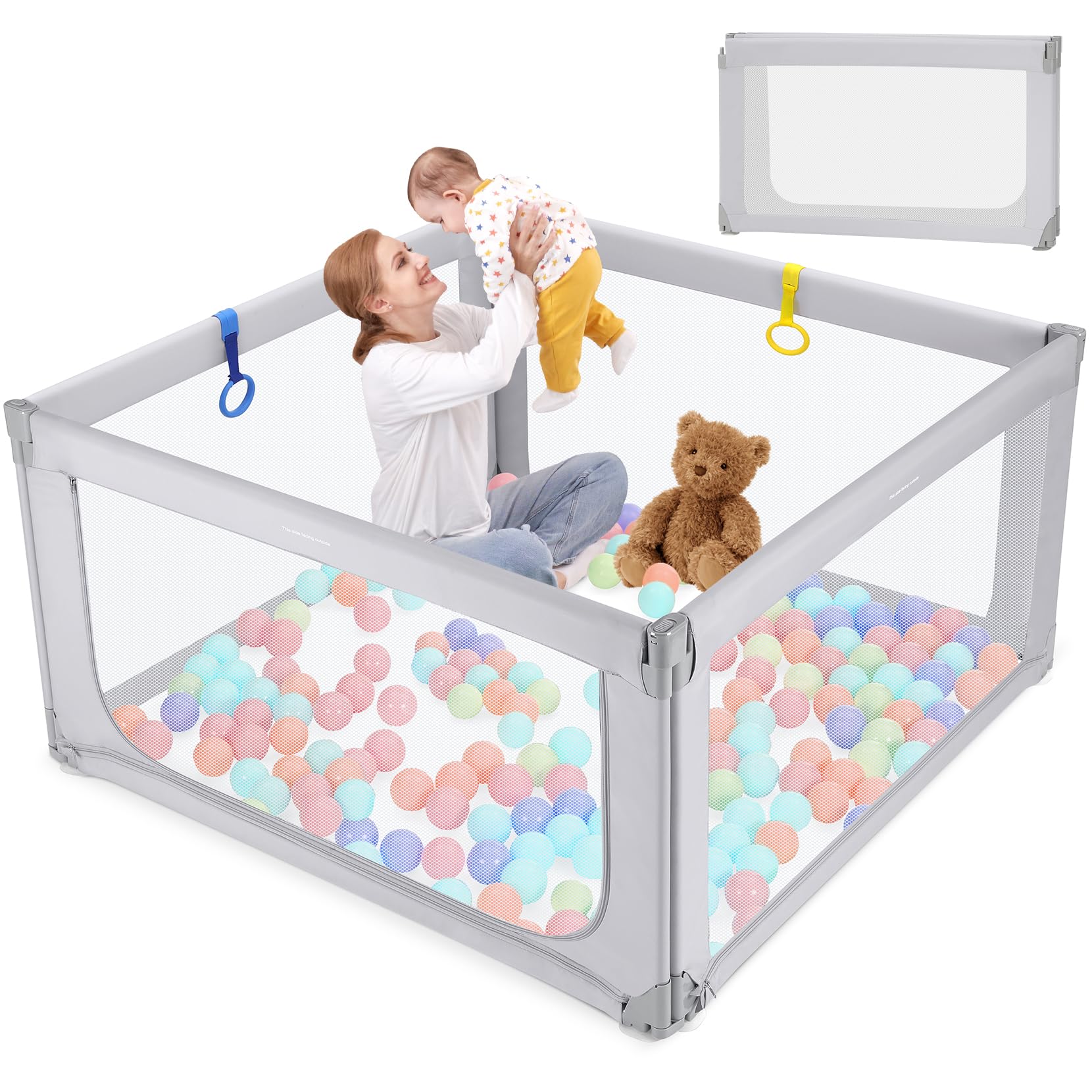 Amazon.com : Baby Kidirect Foldable Baby Playpen, Lightweight Portable ...