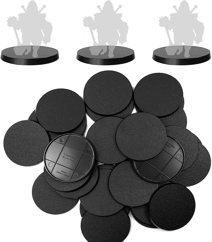 Amazon.com: Evemodel 60mm 30pcs Round ABS Plastic Model Bases for ...