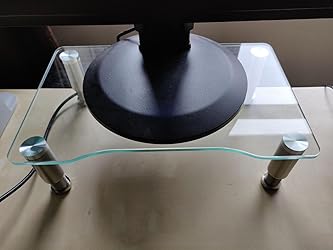Clear Tempered Glass Computer Monitor Riser with Height Adjustable ...