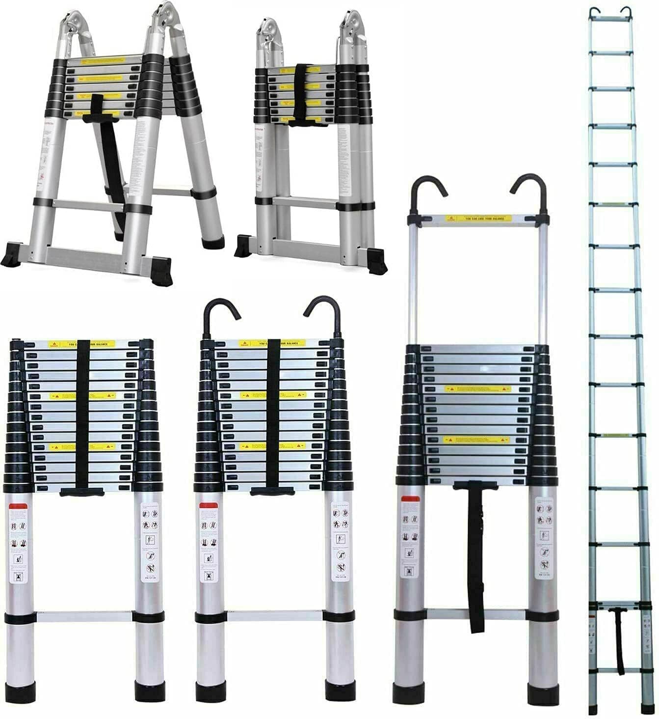 Folding Ladder Ladders,Alumifolding Ladder 16.5Ft Telescoping Extension ...