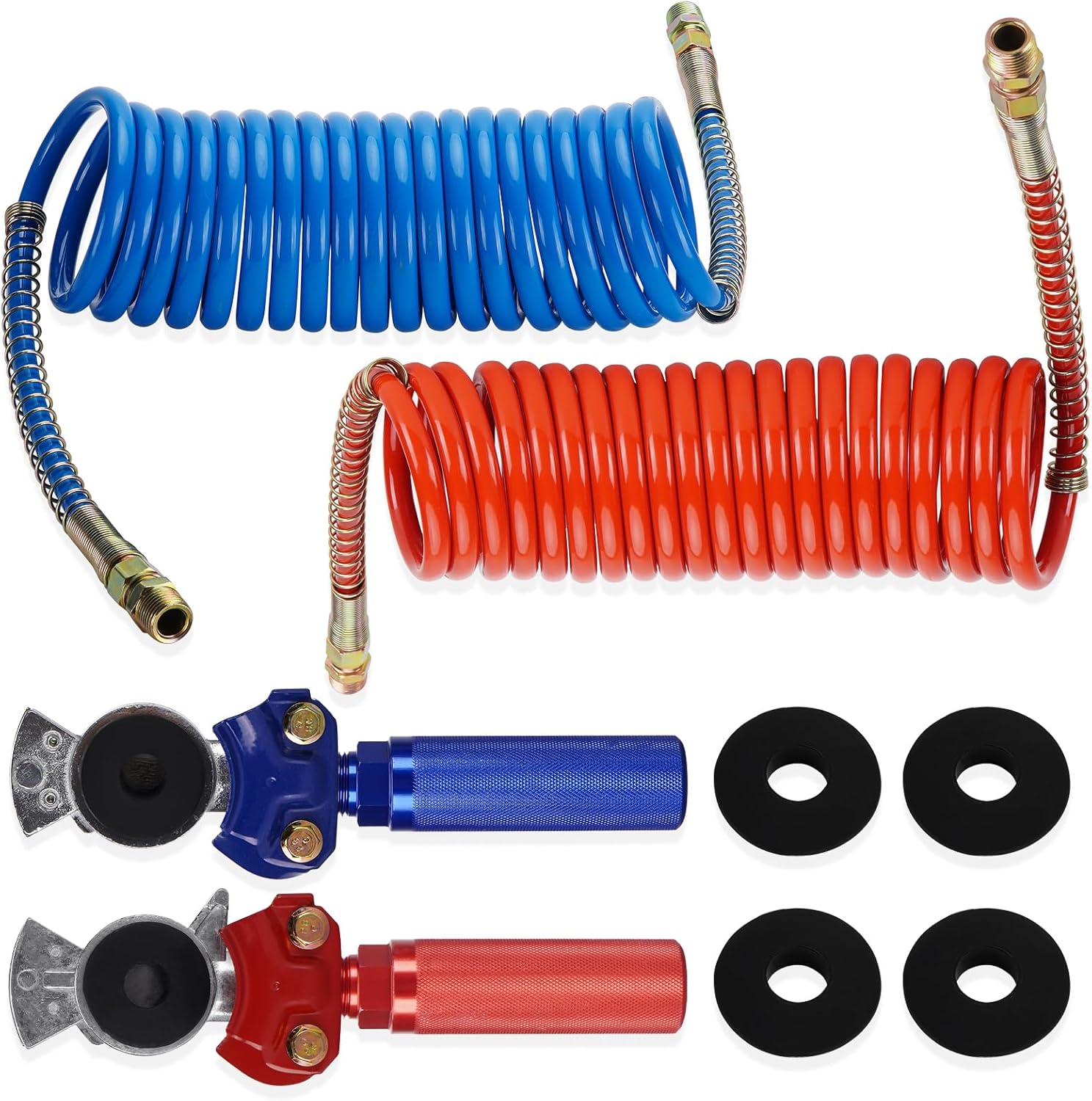 Amazon.com: 15FT Coiled Air Brake Line Hoses Kit Electrical Power Wire ...