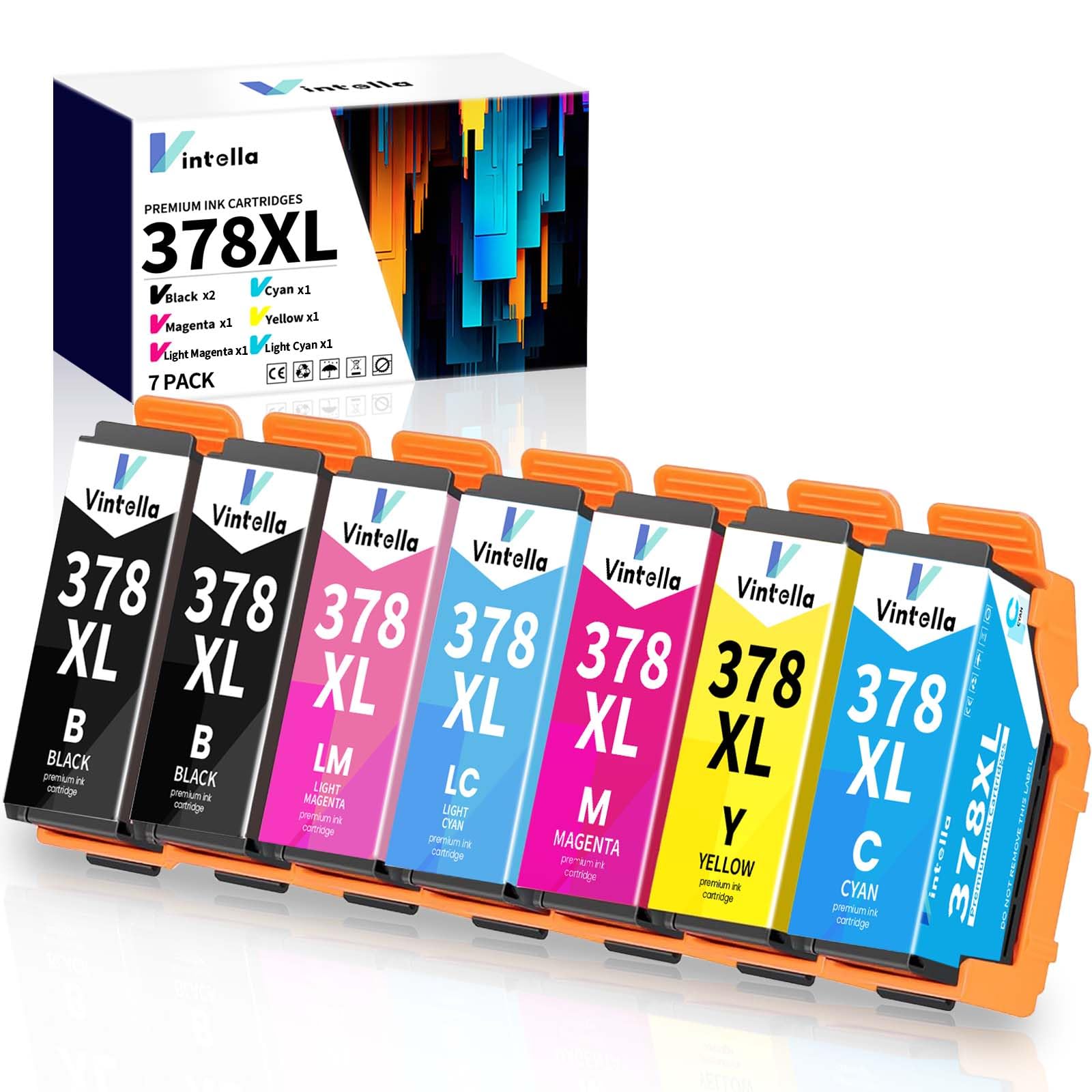 Vintella 378XL Ink Cartridges Multipack Replacement for Epson 378 Ink ...