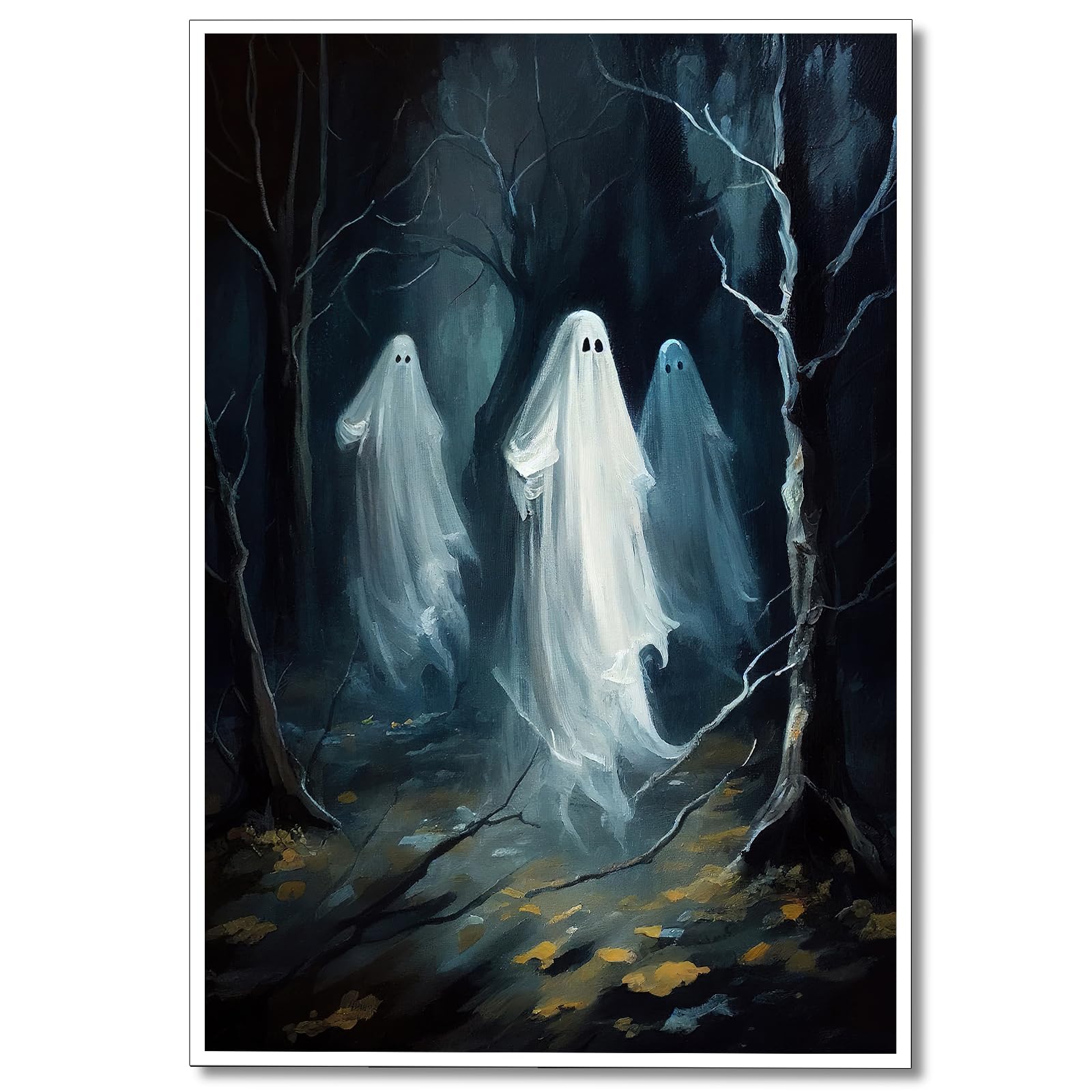 Amazon.com: Wodkodnxy Halloween Ghost Canvas Wall Art, Creepy Ghosts of ...