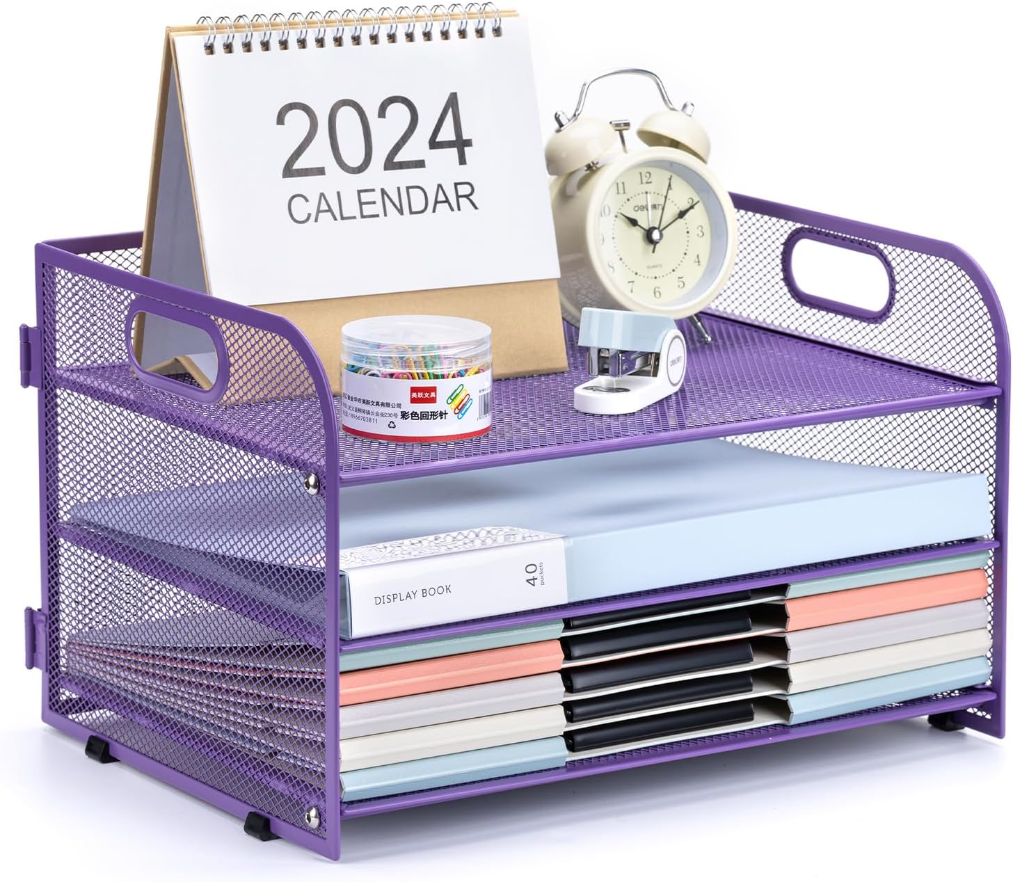 Amazon.com: NCXTKJ 3-Tier Letter Tray Paper Organizer with Handle ...